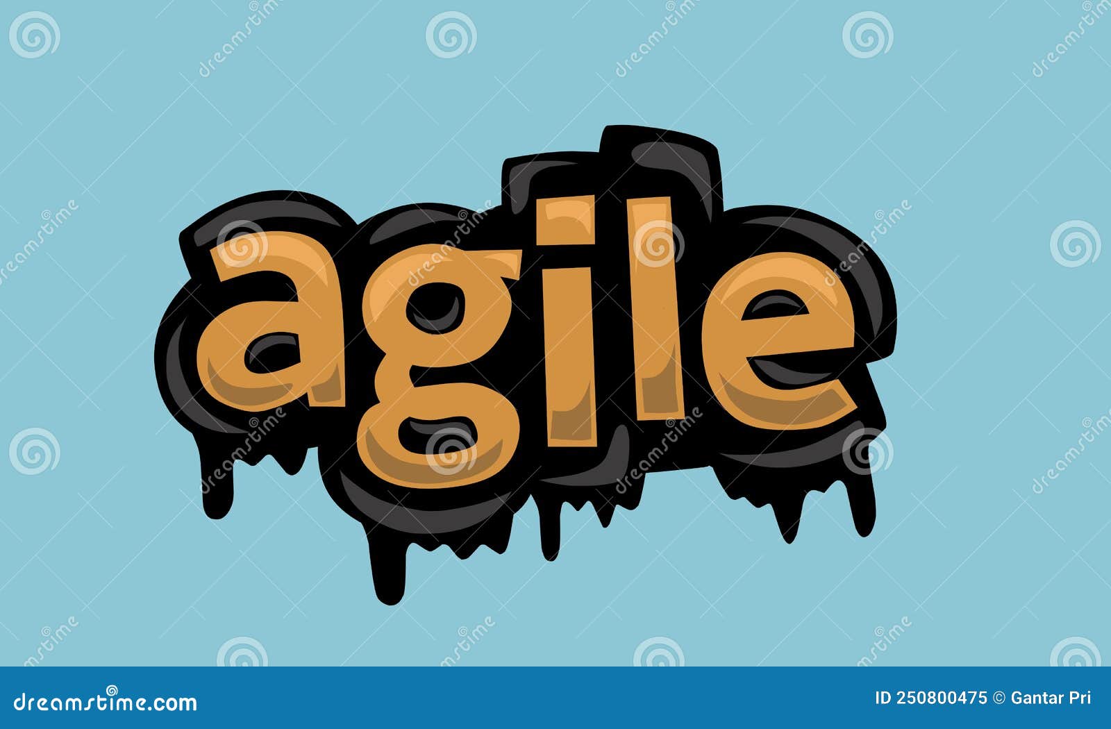 AGILE Writing Vector Design on Blue Background Stock Vector ...