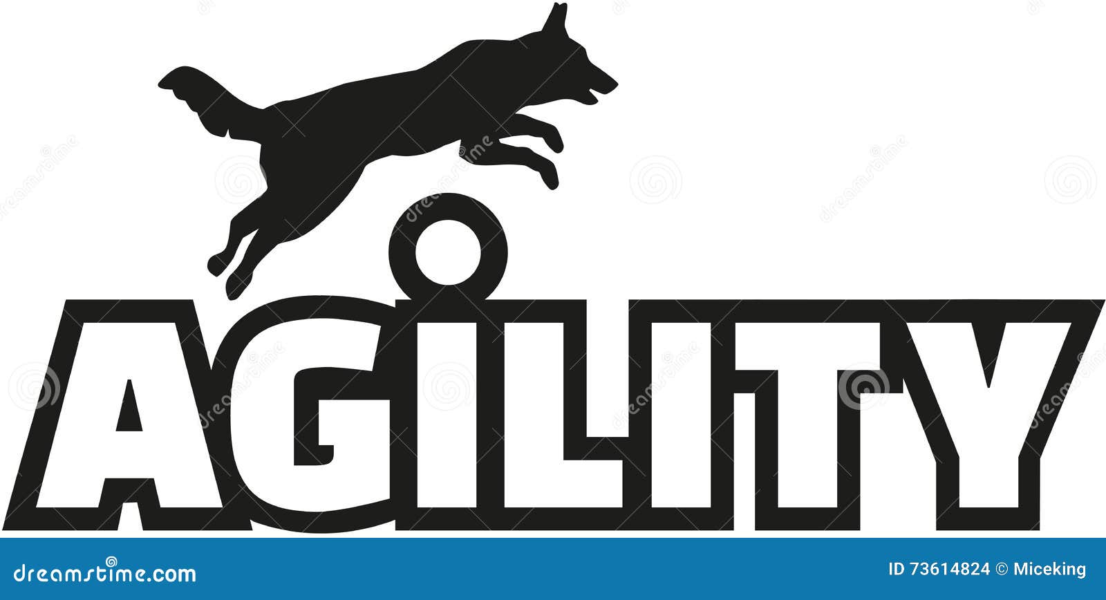 Agility with jumping dog stock vector. Illustration of jump - 73614824