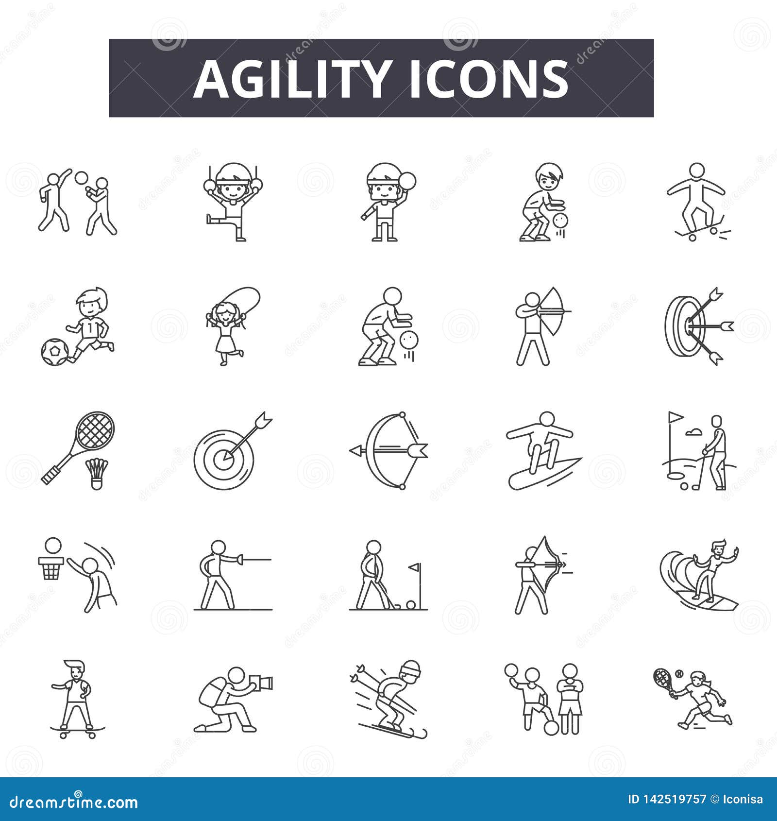 Agility Line Icons. Editable Stroke Signs. Concept Icons: Agile ...