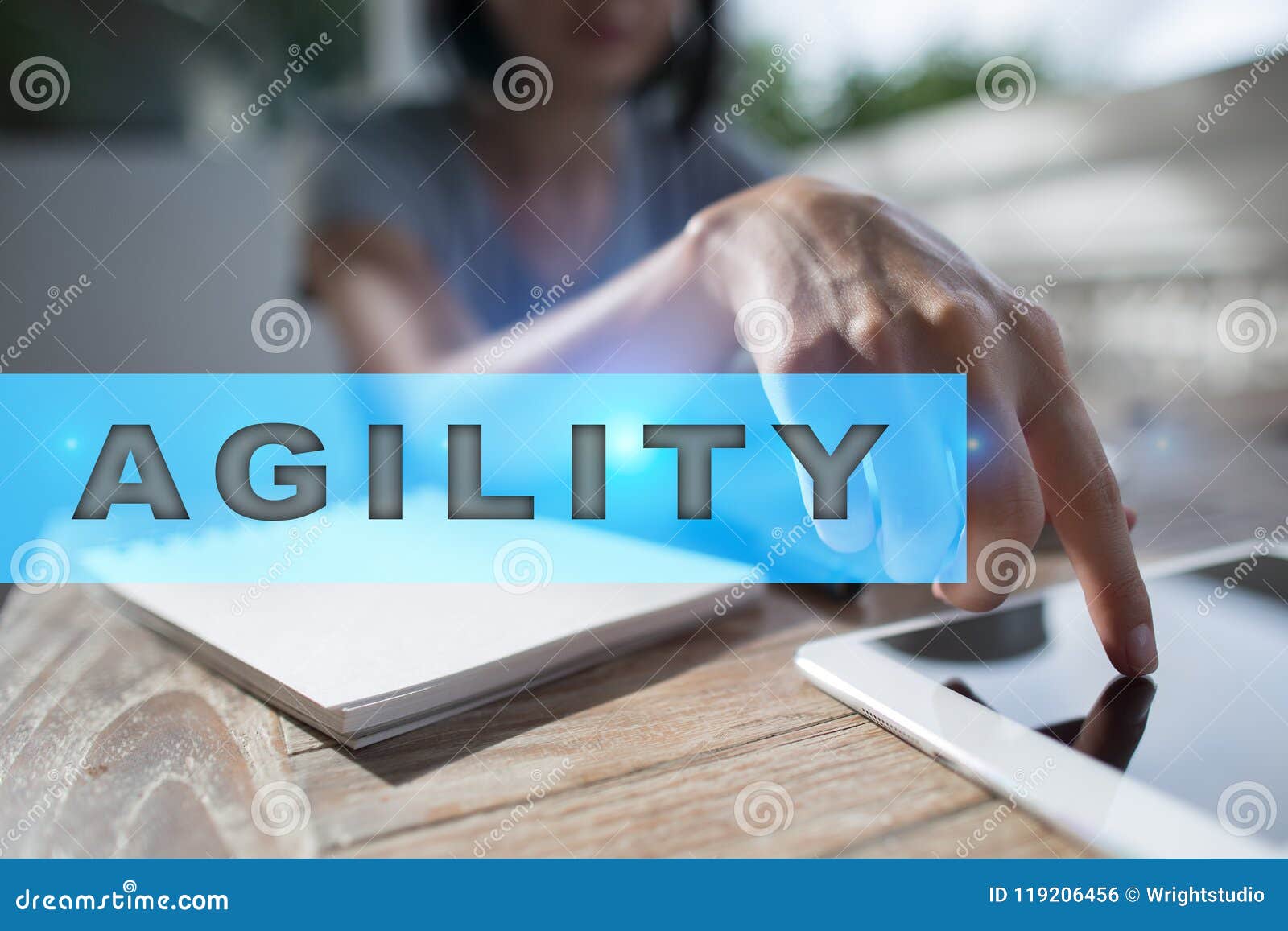 Agility Text on Virtual Screen. Business Technology and Internet ...
