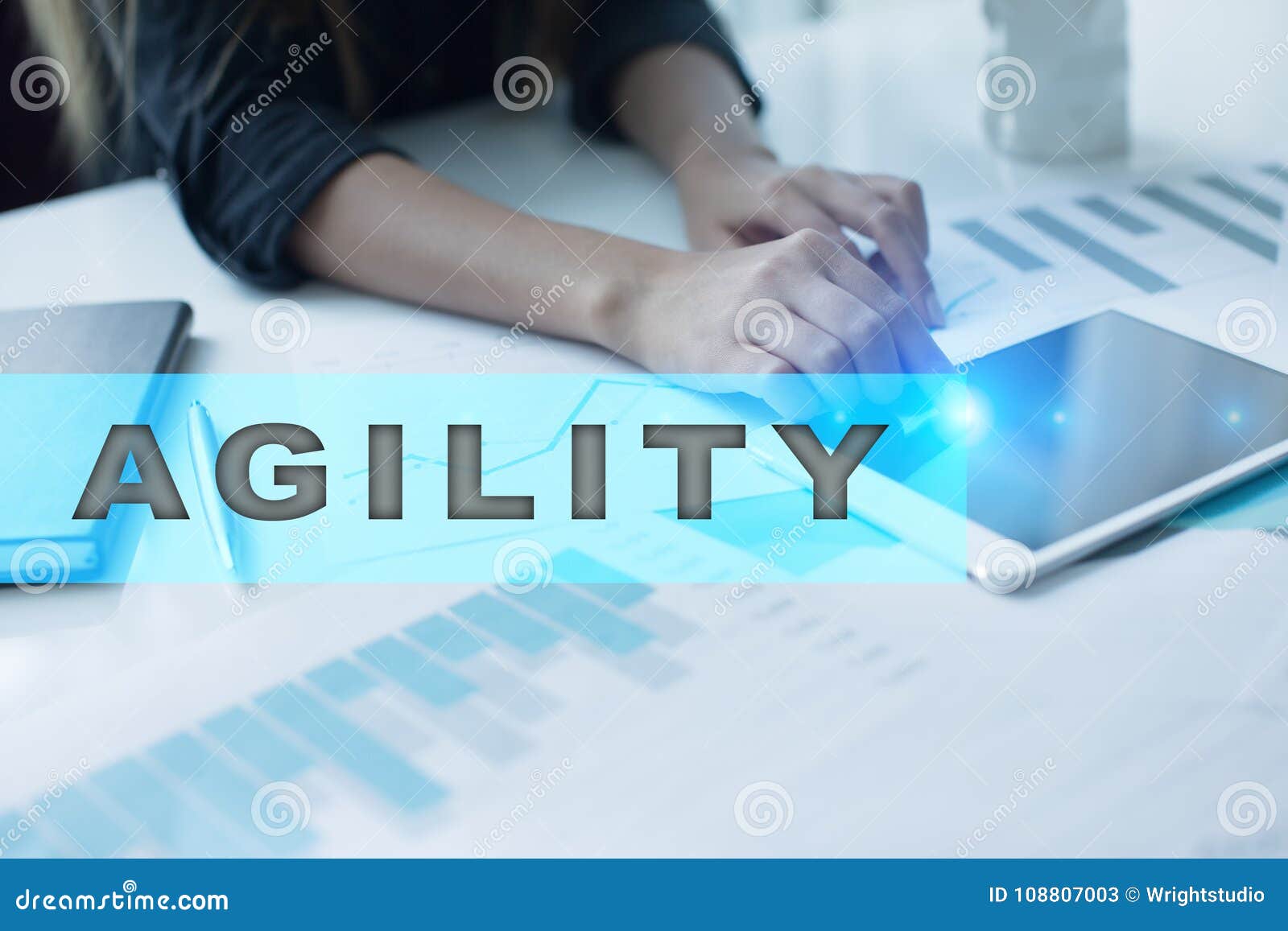Agility Text on Virtual Screen. Business Technology and Internet ...