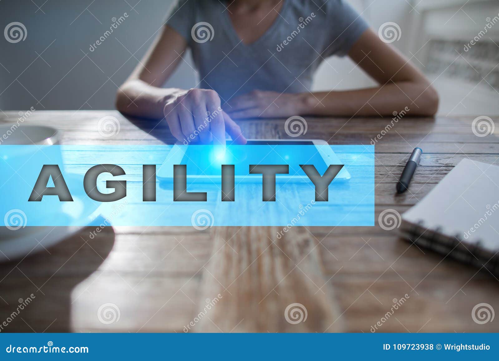 Agility Text on Virtual Screen. Business Technology and Internet ...