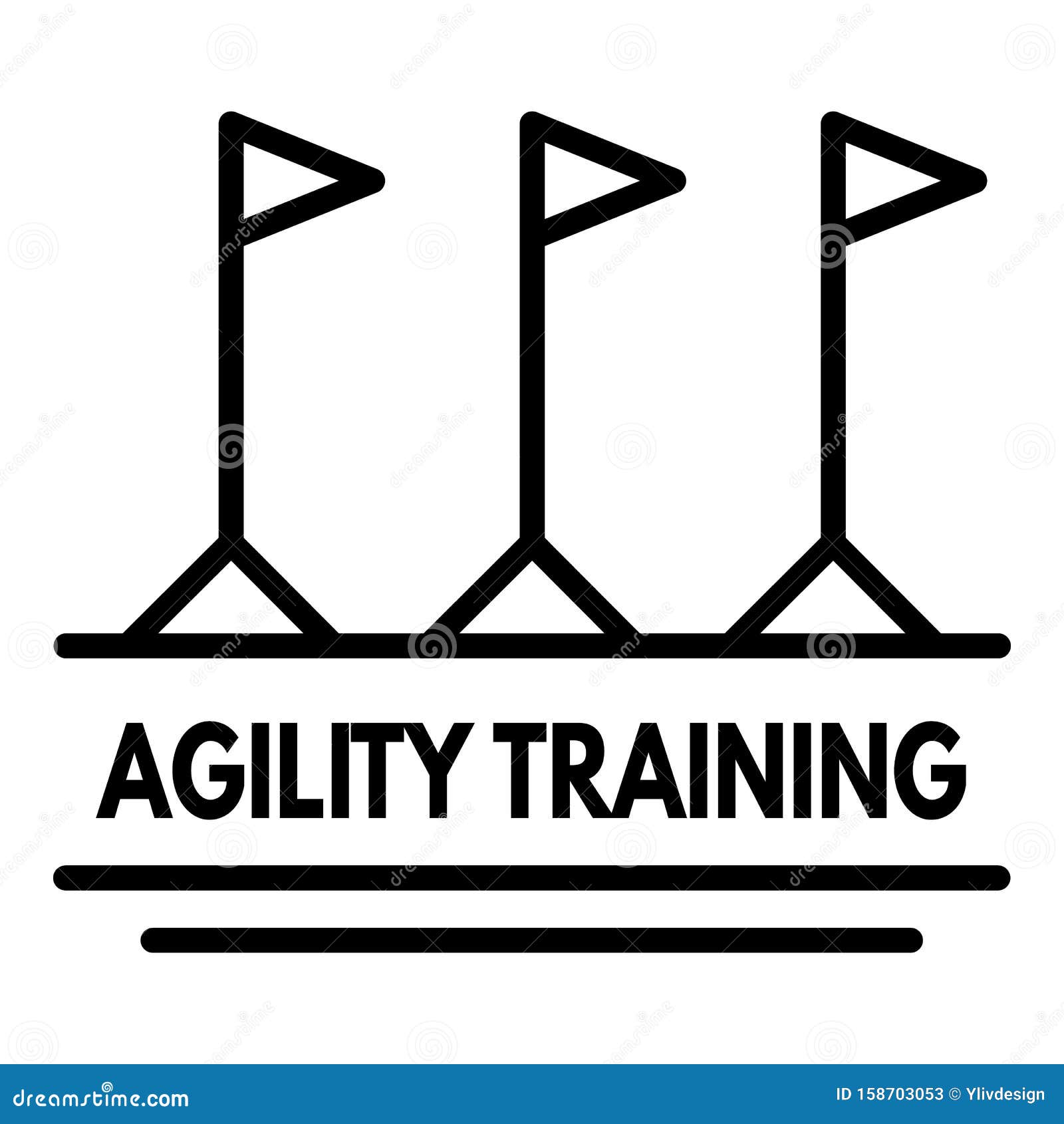Agility Training Logo, Outline Style Stock Vector - Illustration of ...