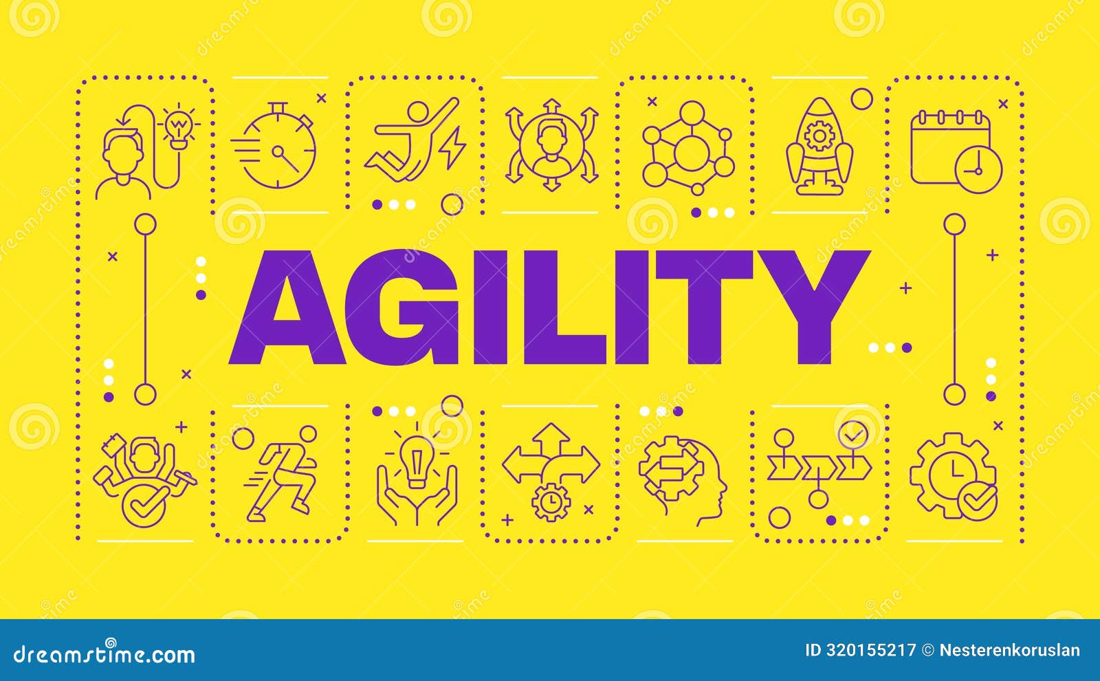 Agility Yellow Word Concept Stock Vector - Illustration of efficiency ...