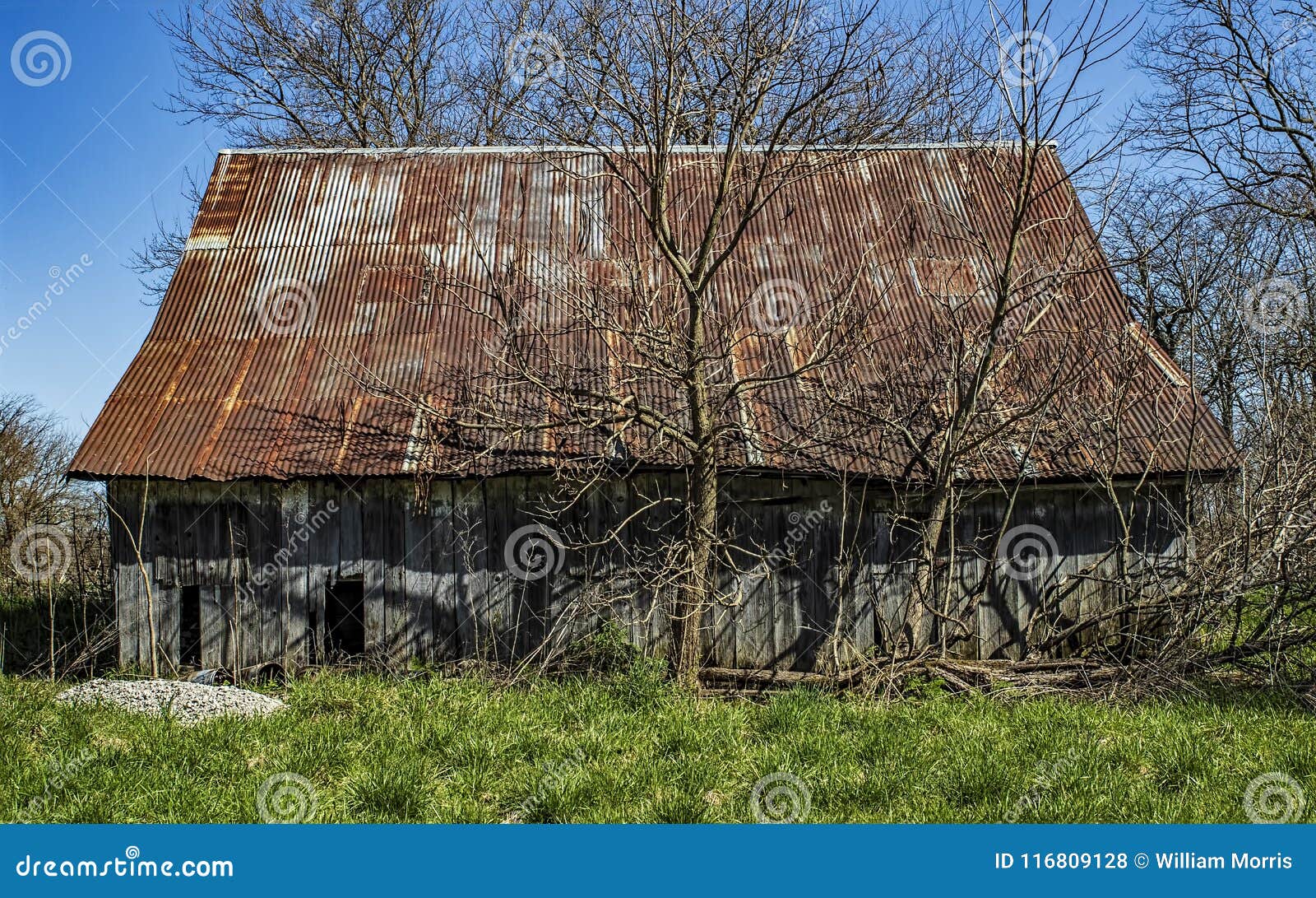 A Aging Distress Barn in a Rural Area. Stock Photo - Image of rural ...