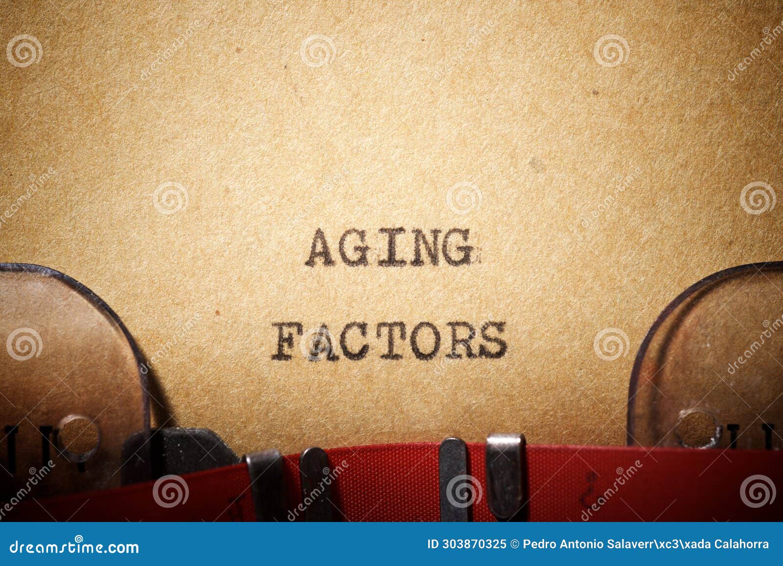 Aging factors phrase stock image. Image of title, medical - 303870325