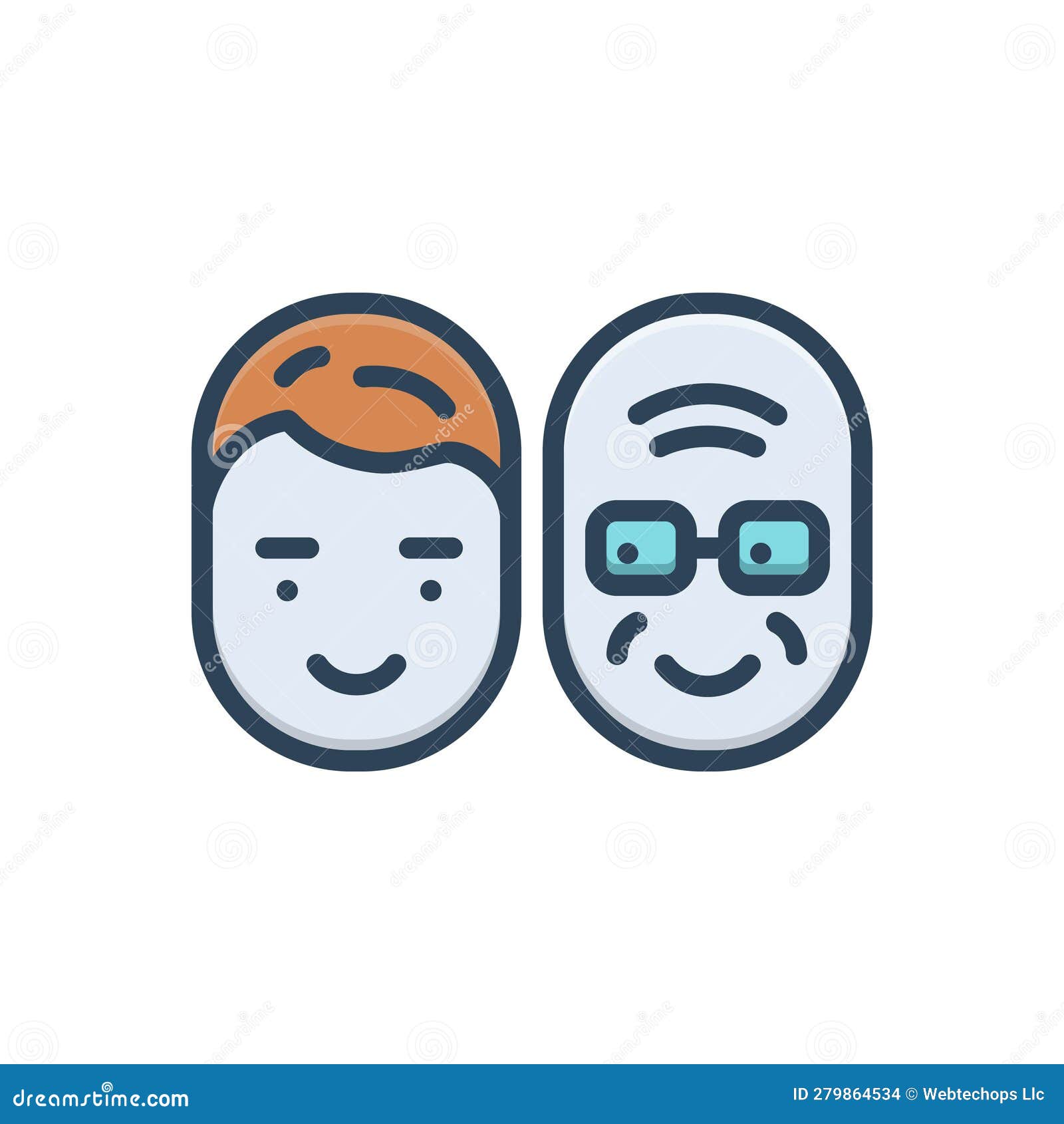 Color Illustration Icon for Aging, Ageing and Young Stock Vector ...