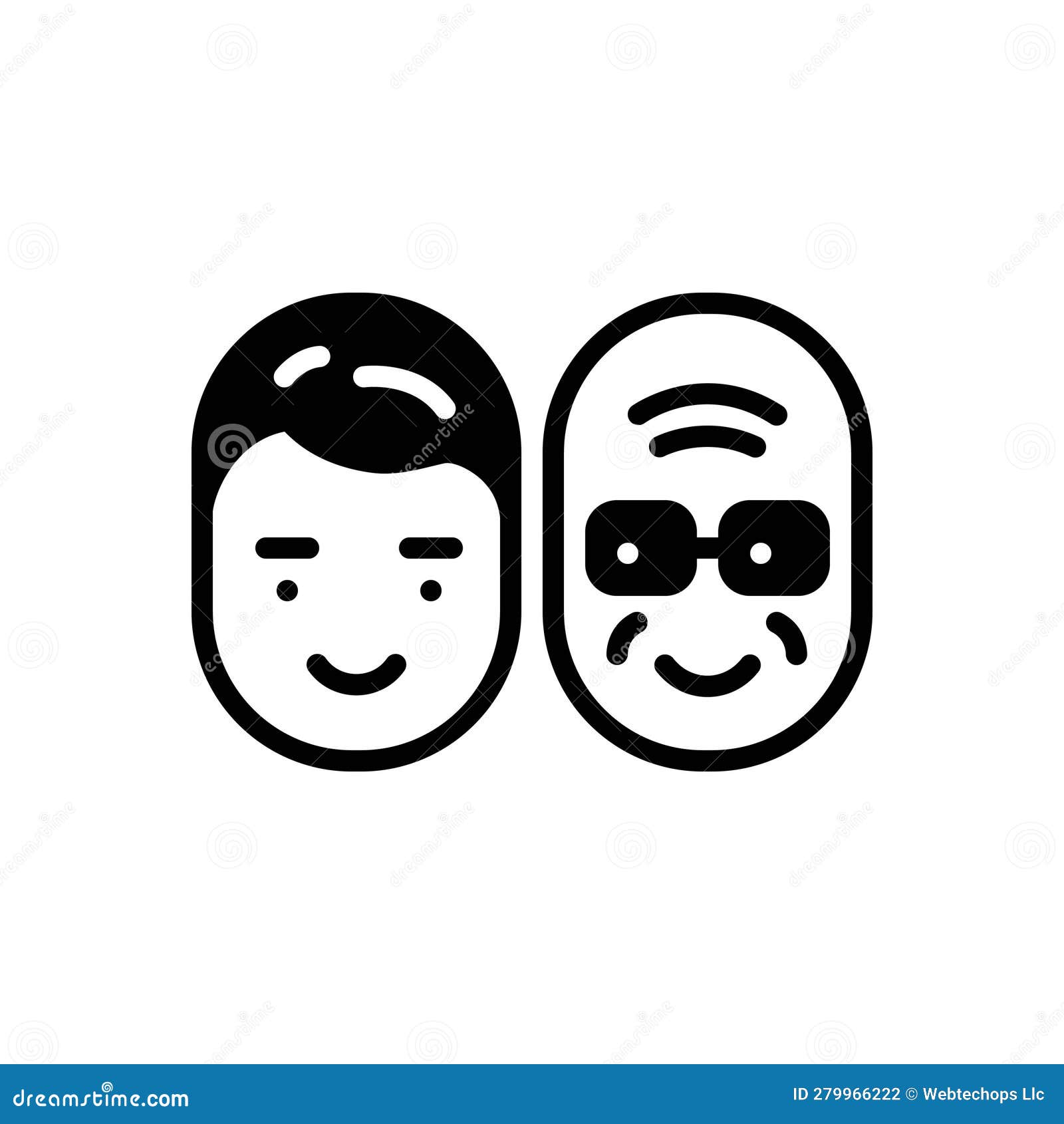 Black Solid Icon for Aging, Ageing and Age Stock Illustration ...
