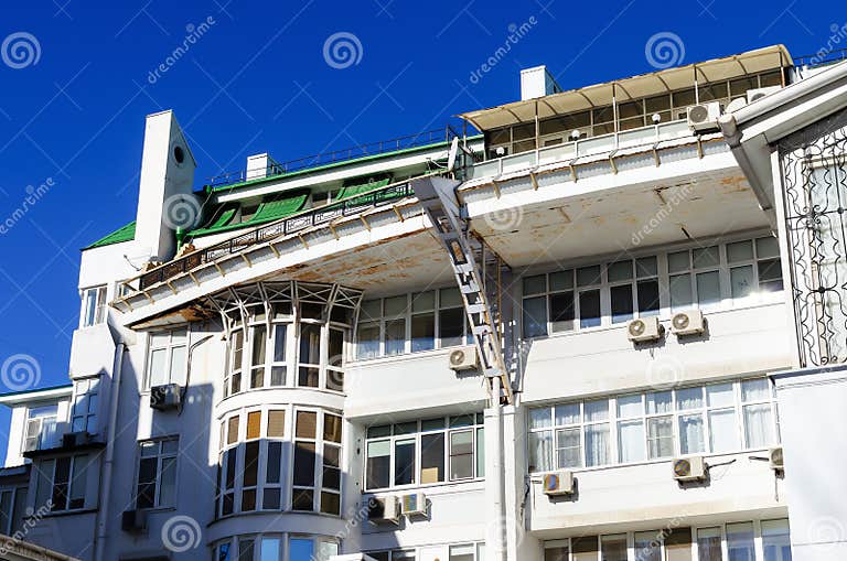Aging modern building stock image. Image of frame, background - 84768349