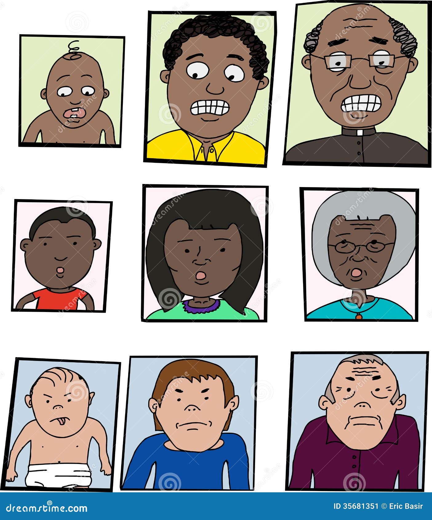 Aging Process Cartoon Stock Image - Image: 35681351