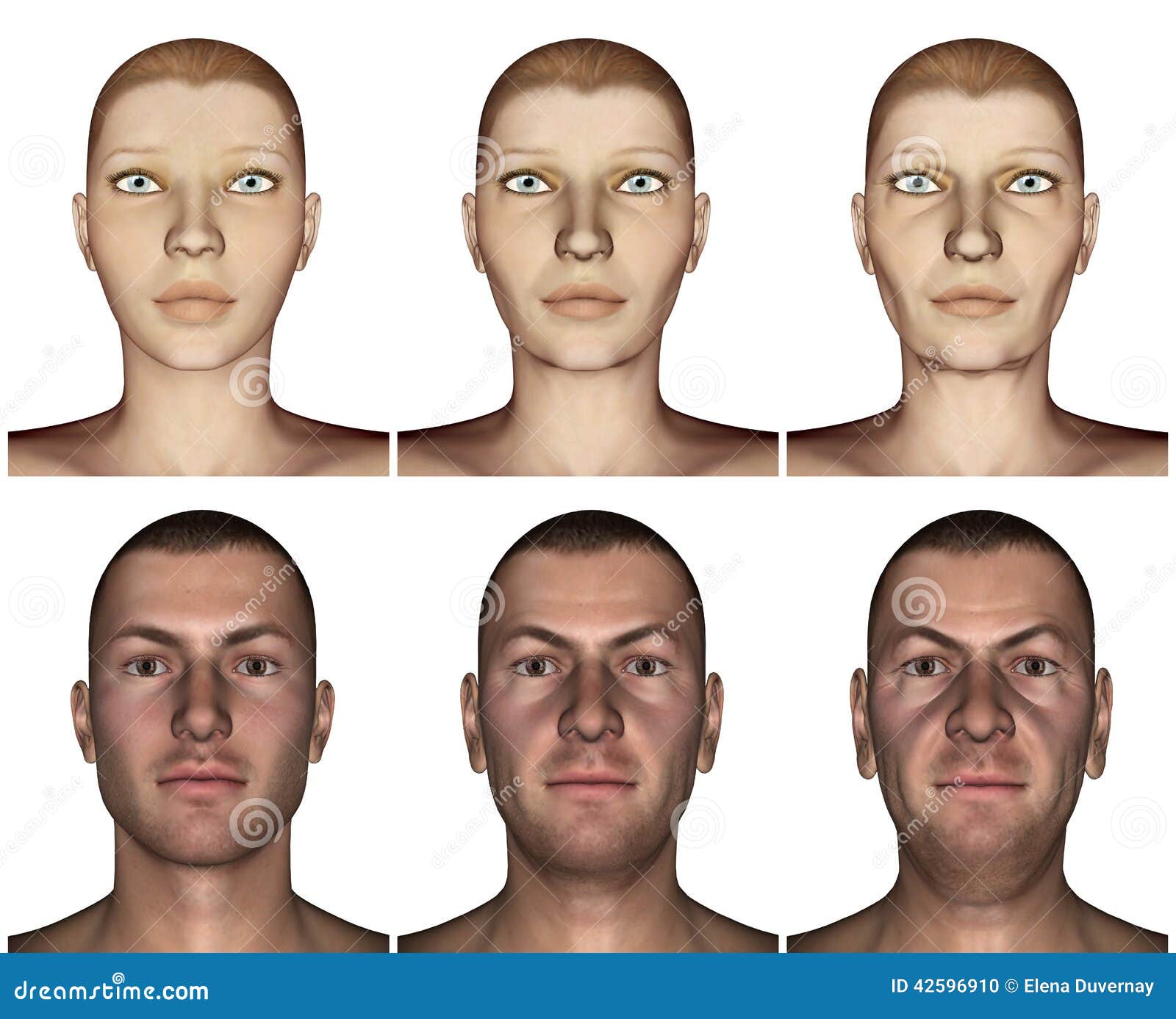 Aging process - 3D render stock illustration. Illustration of graphic ...