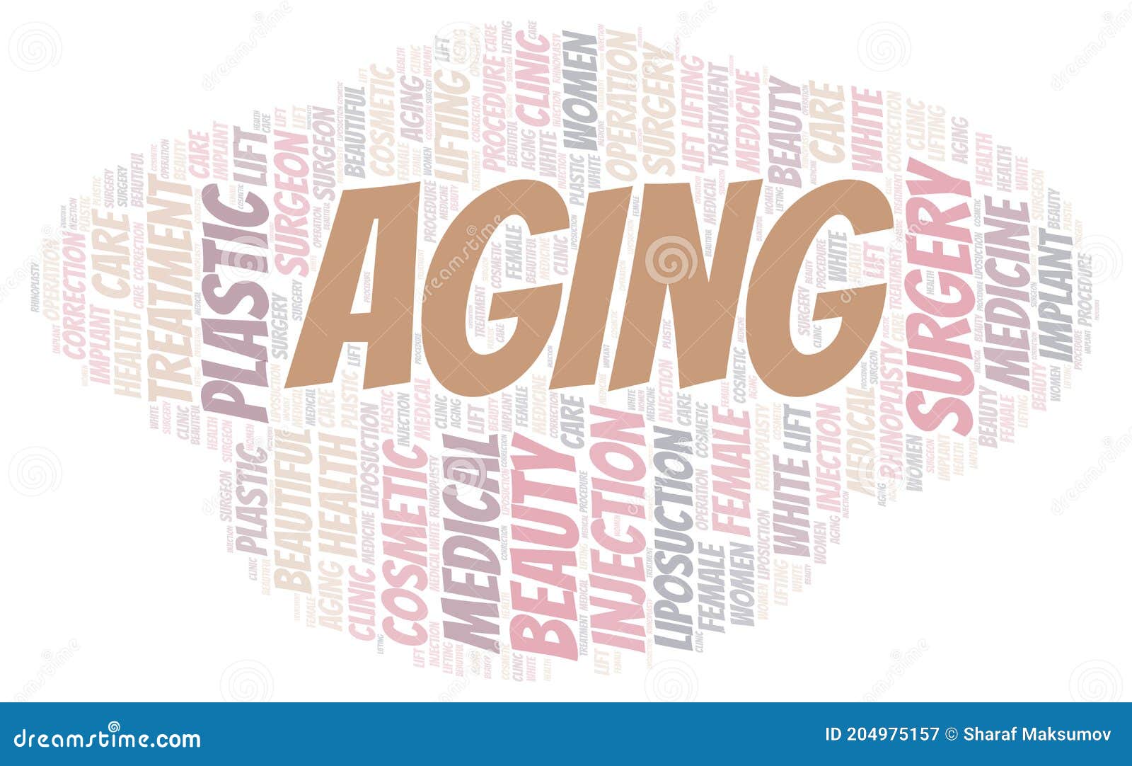 Aging Typography Word Cloud Create with the Text only. Stock ...