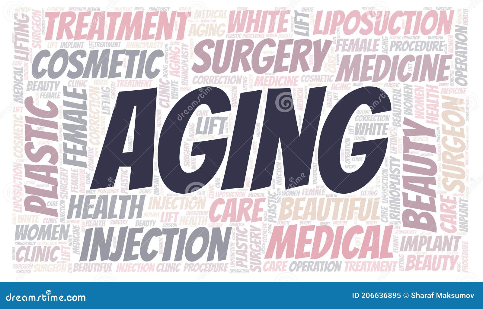 Aging Typography Word Cloud Create with the Text only. Stock ...