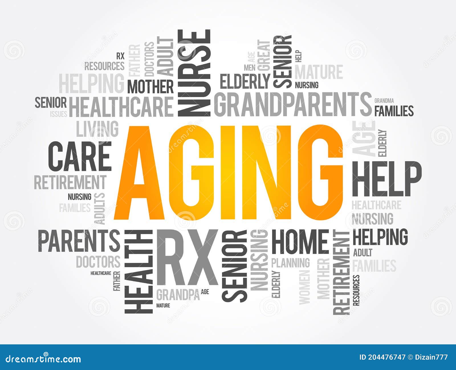 Aging Word Cloud Collage, Social Concept Background Stock Illustration ...