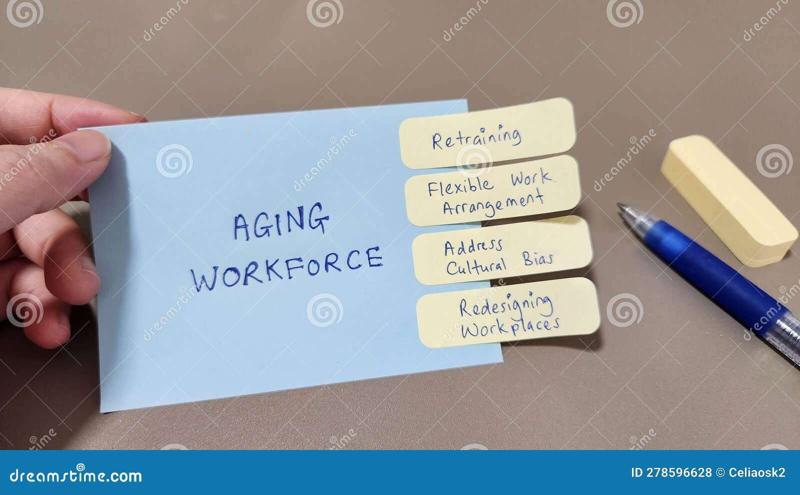 Aging Workforce. Increase in Number of Elderly Workers Stock Photo ...