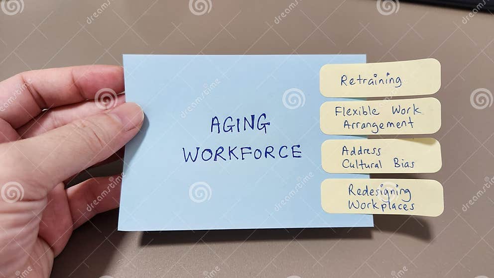 Aging Workforce. Increase in Number of Elderly Workers Stock Image ...