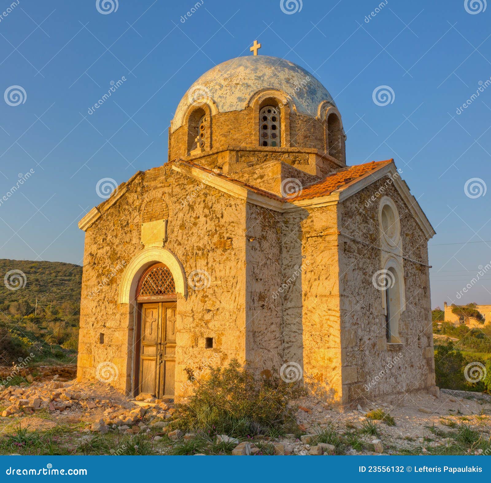Agios Ioannis Prodromos Chapel, Sounio, Greece Stock Photo - Image of ...