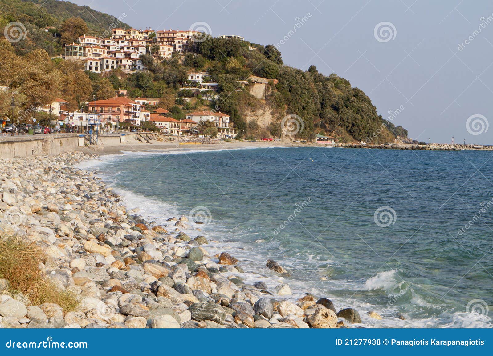 Agios Ioannis Village at Pelion, Greece Stock Photo - Image of resort ...