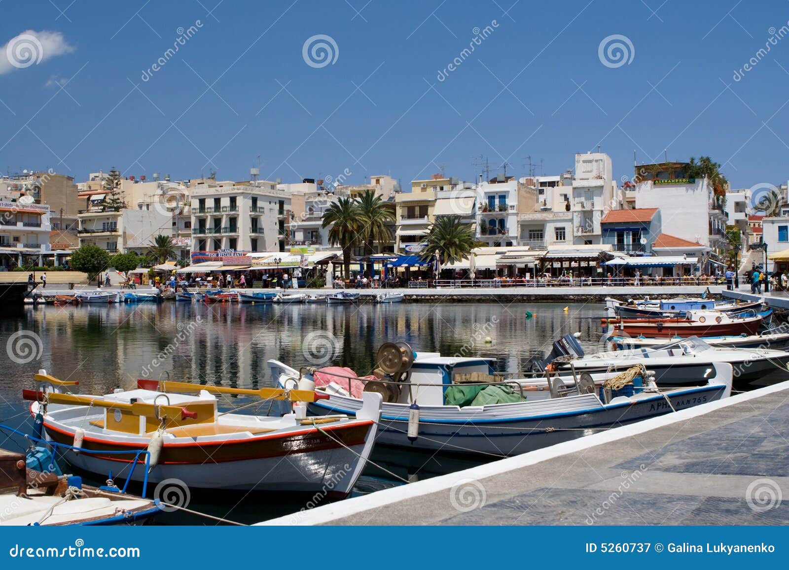 Agios Nikolaos, Crete, Greece Stock Image - Image of town, vacations ...