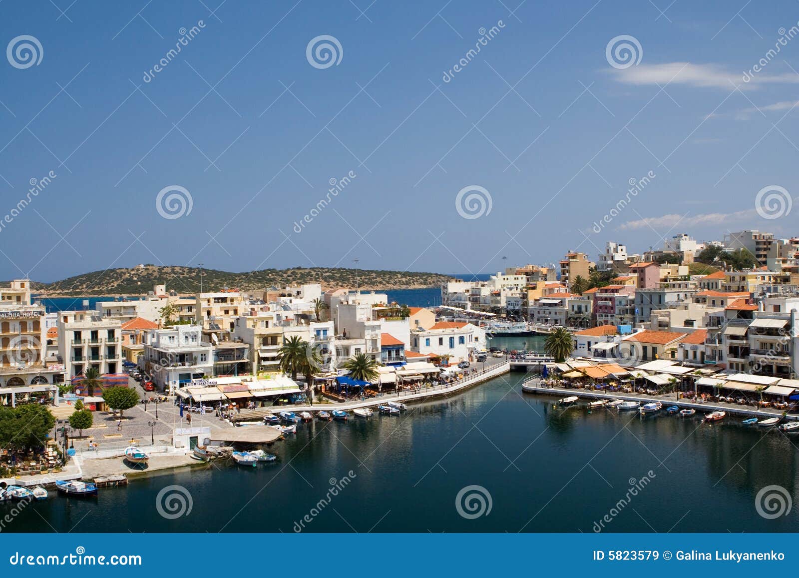 Agios Nikolaos, Lake Vouliagmeni, Crete, Greece Stock Photo ...
