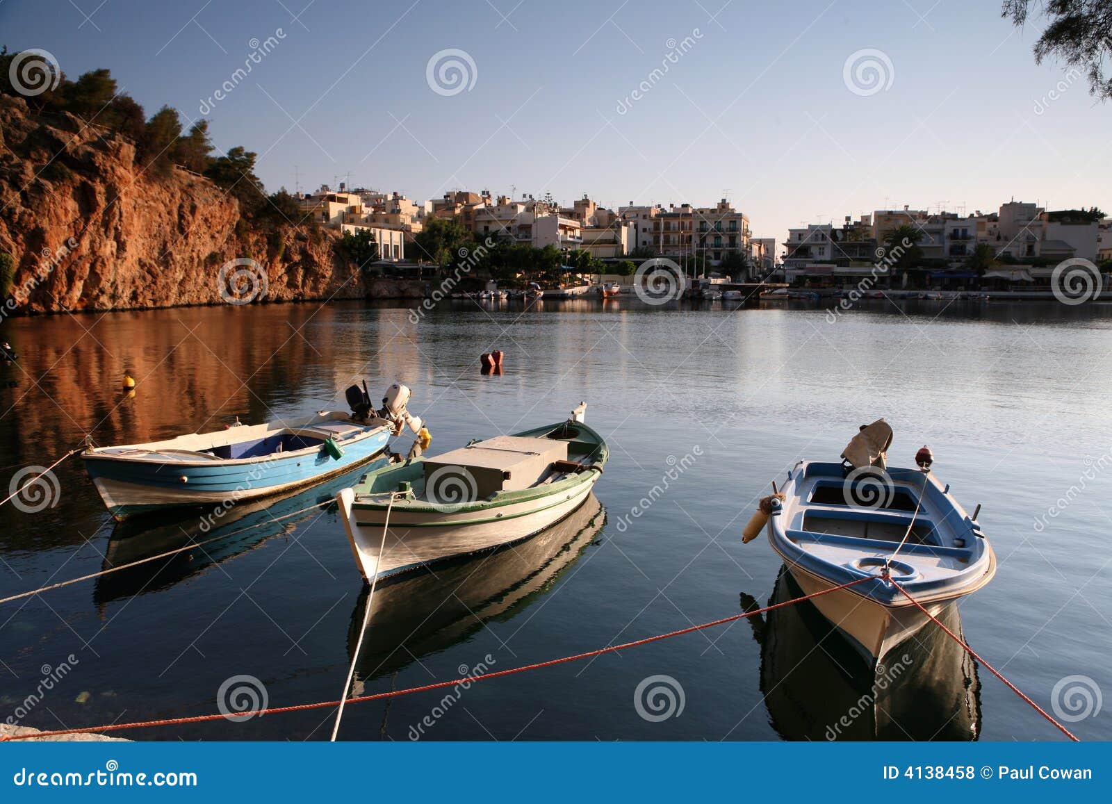 Agios Nikolaos Crete Lake Boat Stock Photo - Image of crete, nikolaos ...