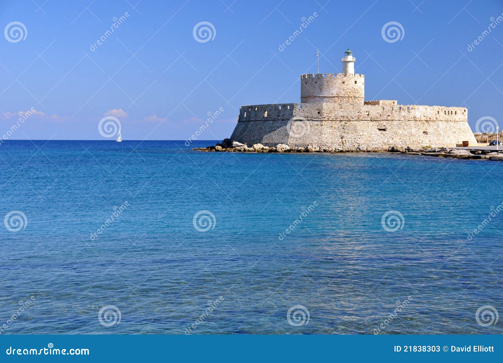 Agios nikolaos fort rhodes stock image. Image of calm - 21838303
