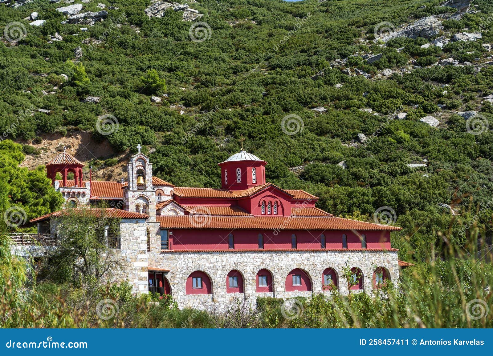 Agiou Panteleimonous Monastery in Penteli, Greece Stock Image - Image ...