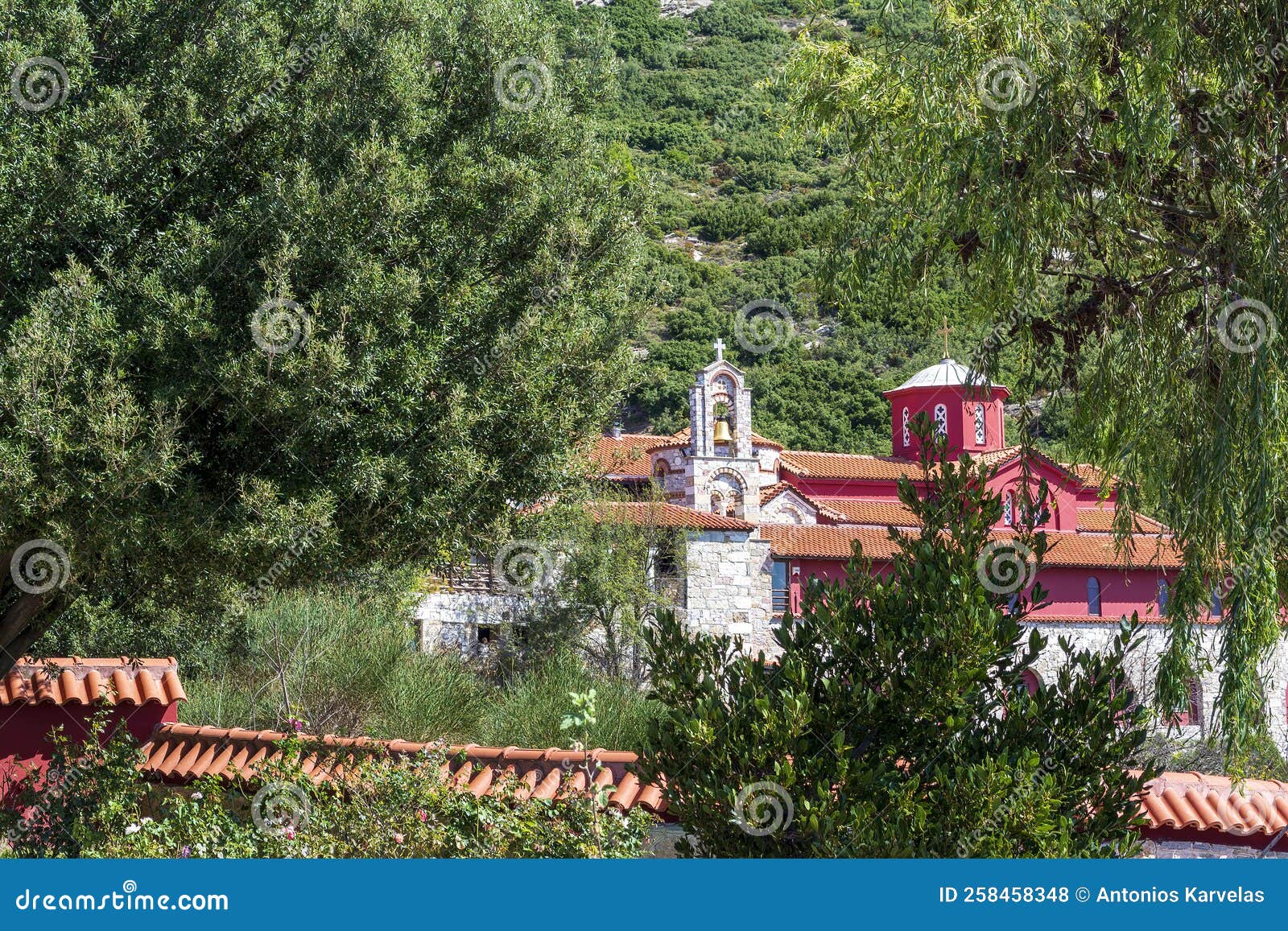 Agiou Panteleimonous Monastery in Penteli, Greece Stock Photo - Image ...