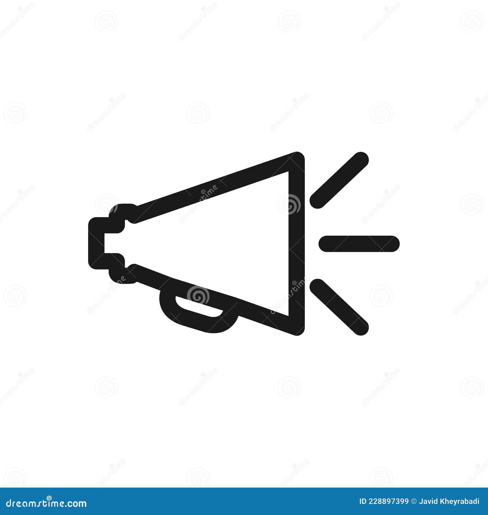 Agitation Line Icon. Megaphone Isolated Simple Icon Stock Vector ...