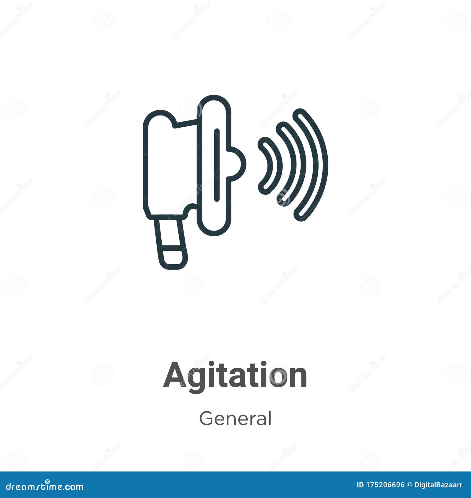 Agitation Outline Vector Icon. Thin Line Black Agitation Icon, Flat ...