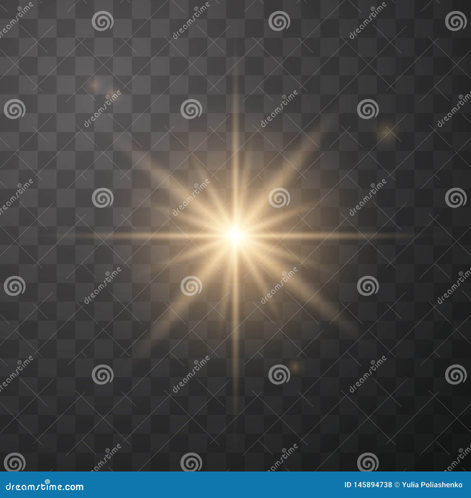 Golden shining vector sun stock vector. Illustration of bokeh - 145894738
