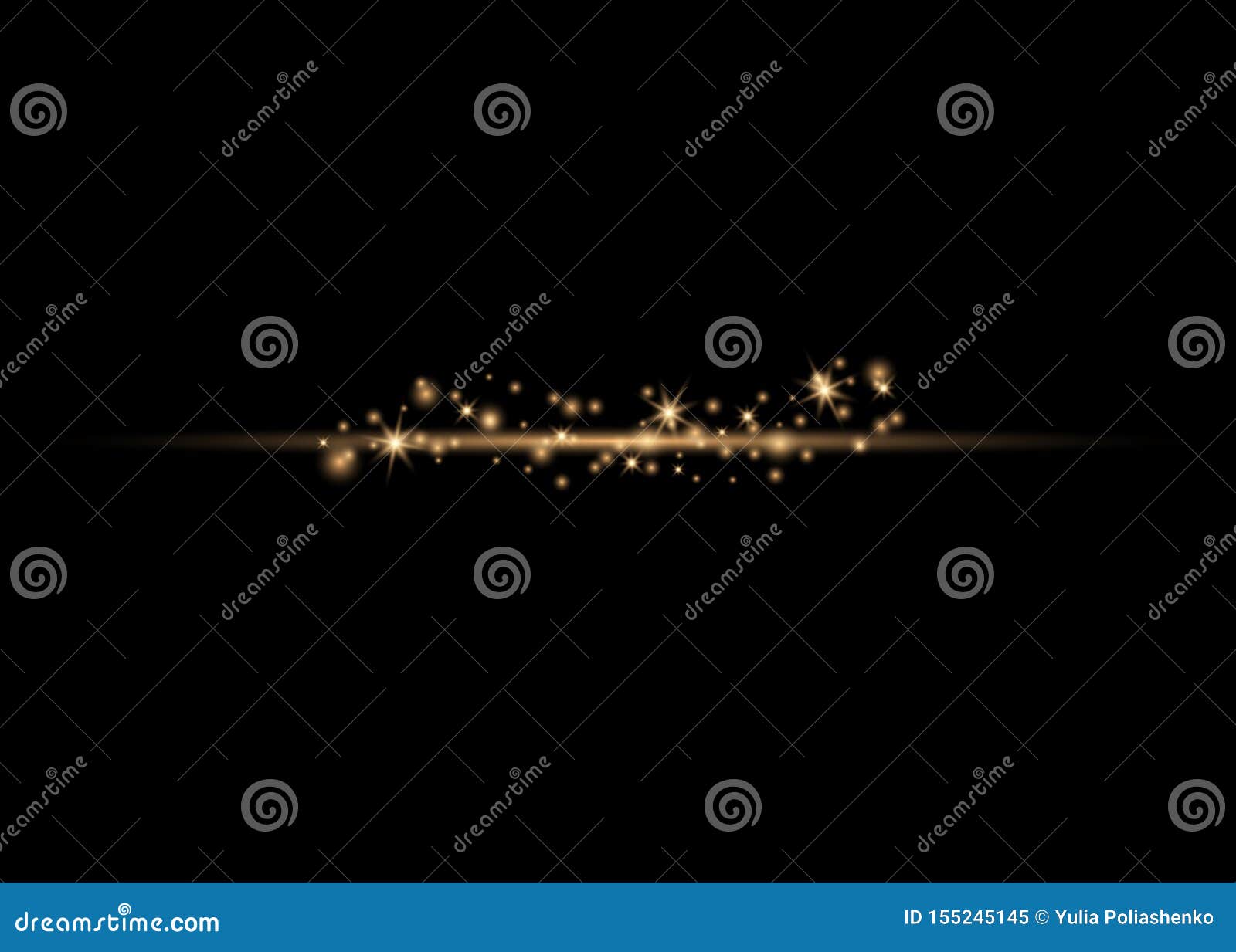 Glow Line of Dust and Golden Stars Stock Vector - Illustration of ...