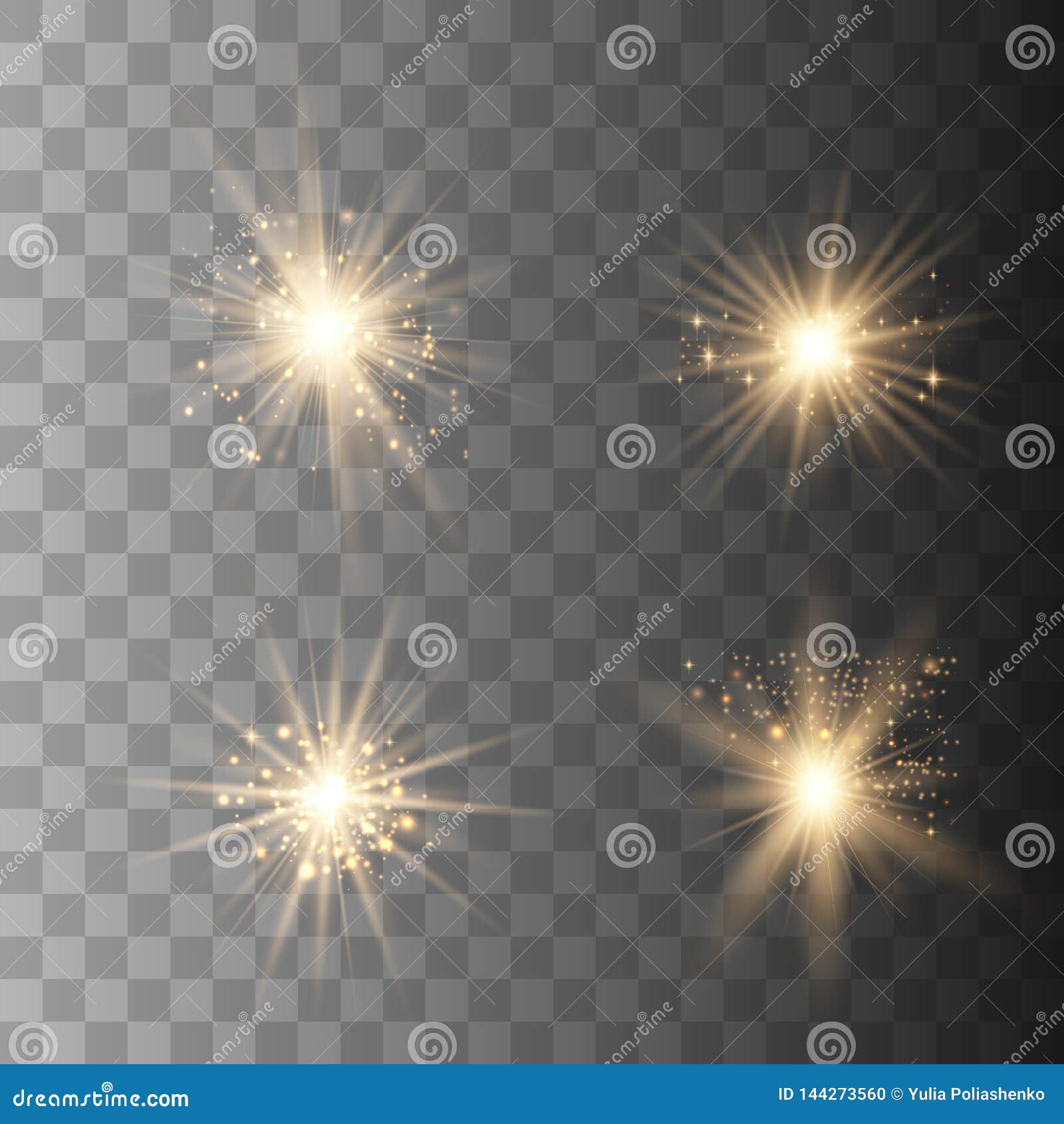 Gold glow light set stock vector. Illustration of celebration - 144273560