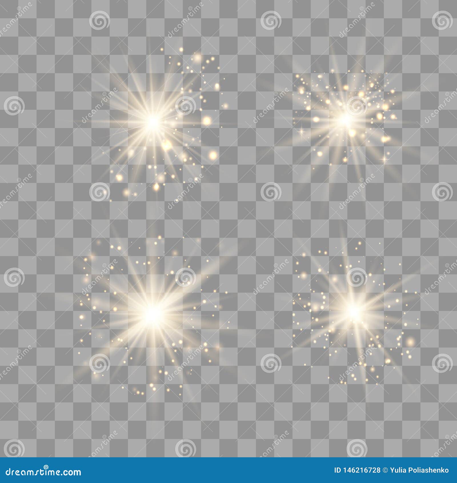 Gold light set with dust. stock vector. Illustration of backdrop ...