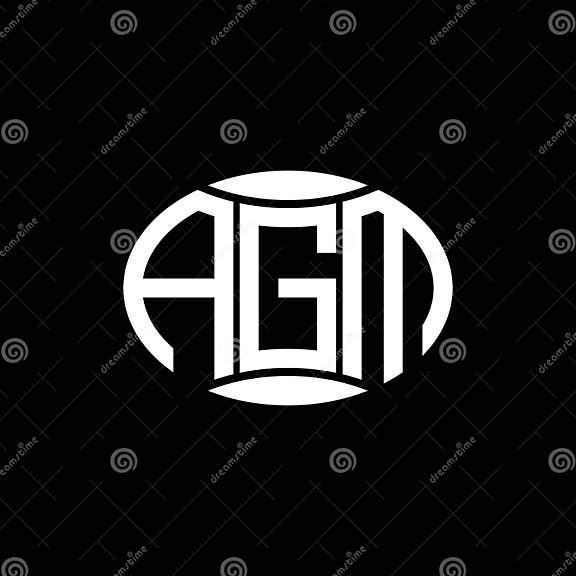 AGM Abstract Monogram Circle Logo Design on Black Background. AGM ...