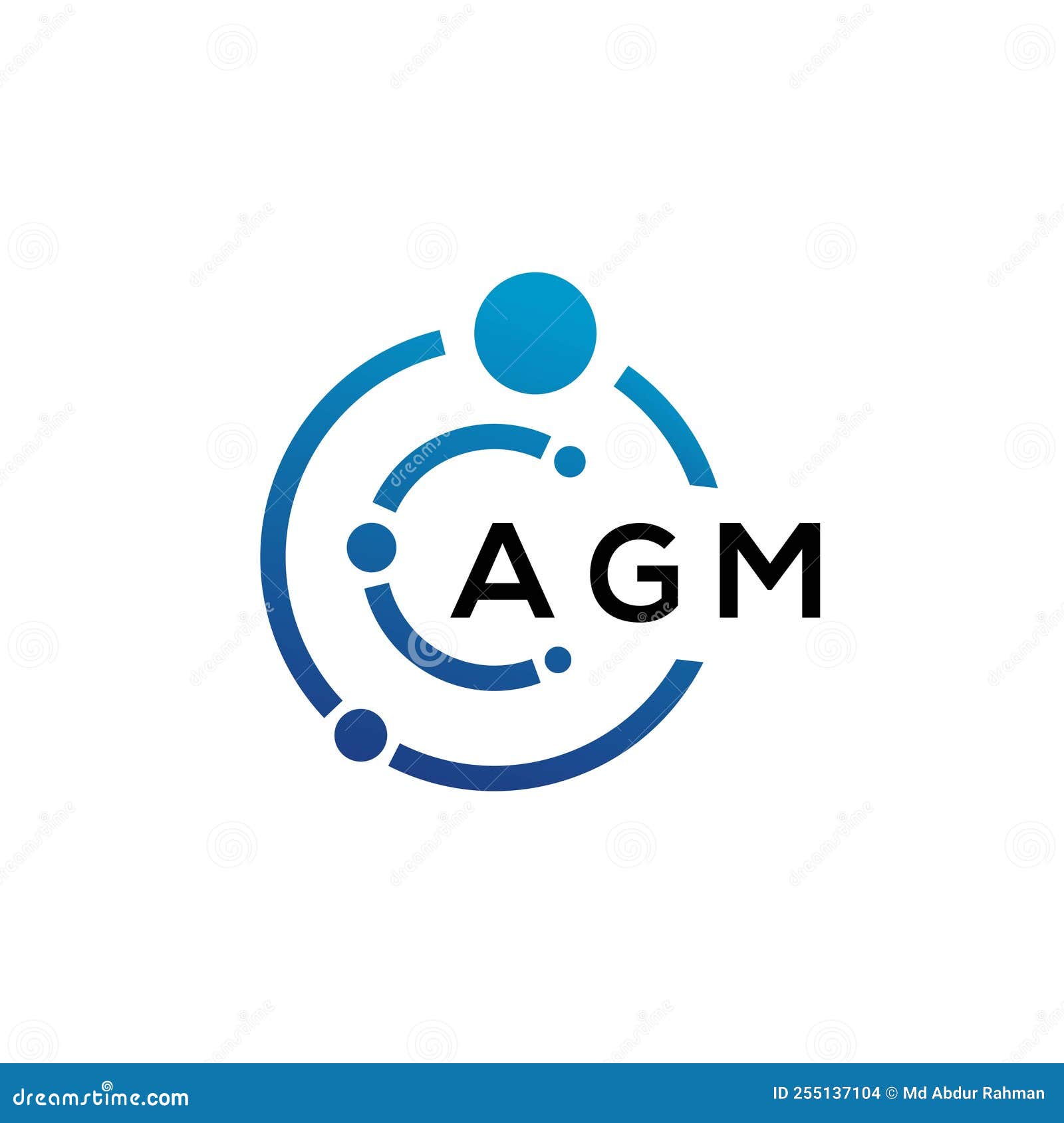 AGM Letter Logo Design on Black Background. AGM Creative Initials ...