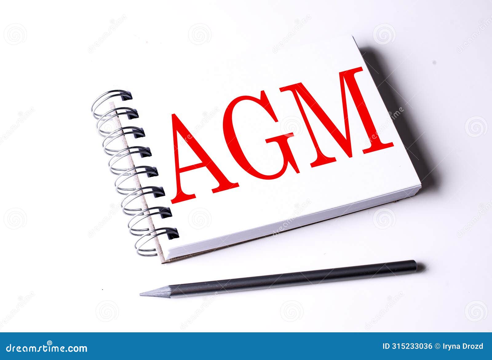 AGM Word on Notebook on White Background Stock Photo - Image of ...