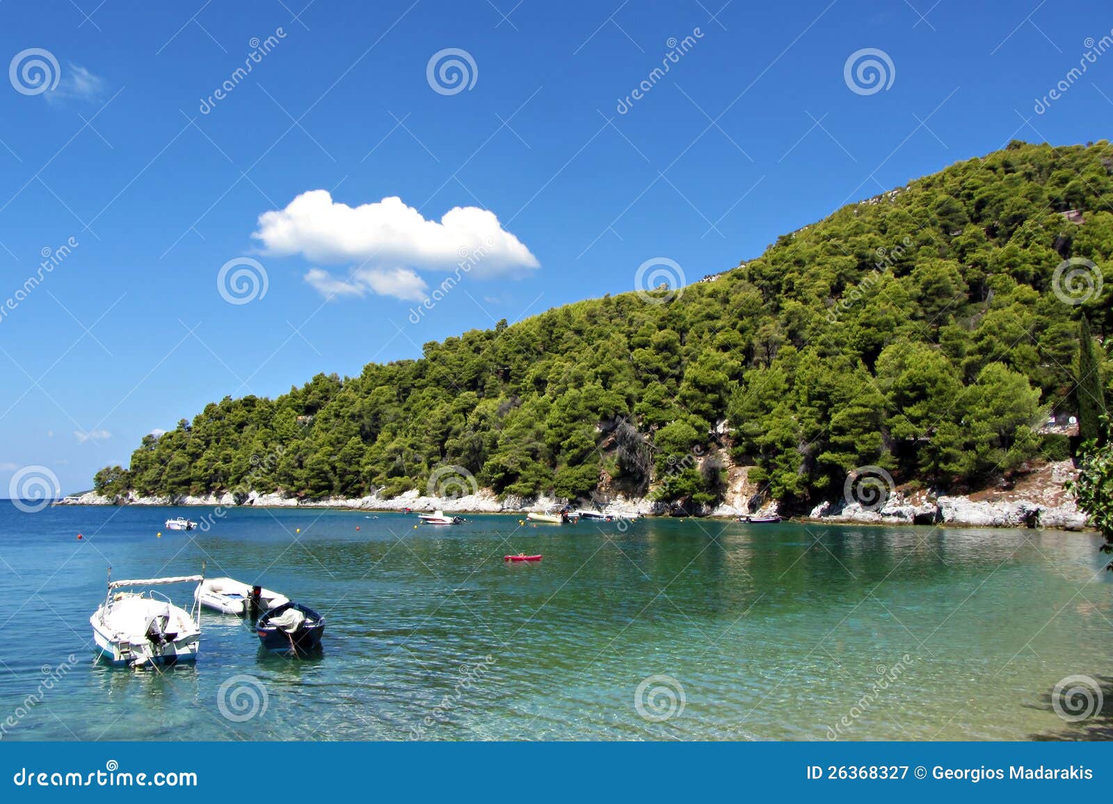 Agnontas beach stock image. Image of vacations, calm - 26368327