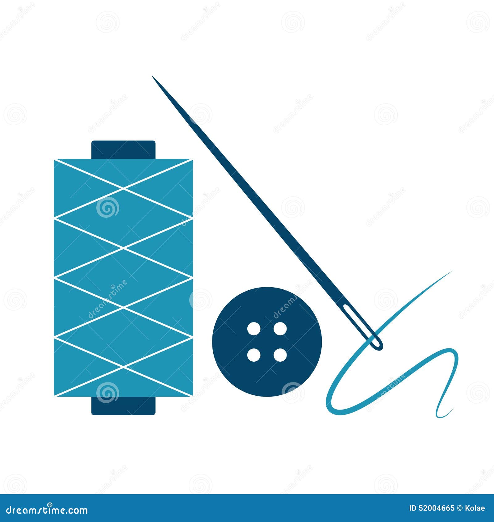 Ago, filo e bottone illustrazione vettoriale. Illustrazione di famiglia ...