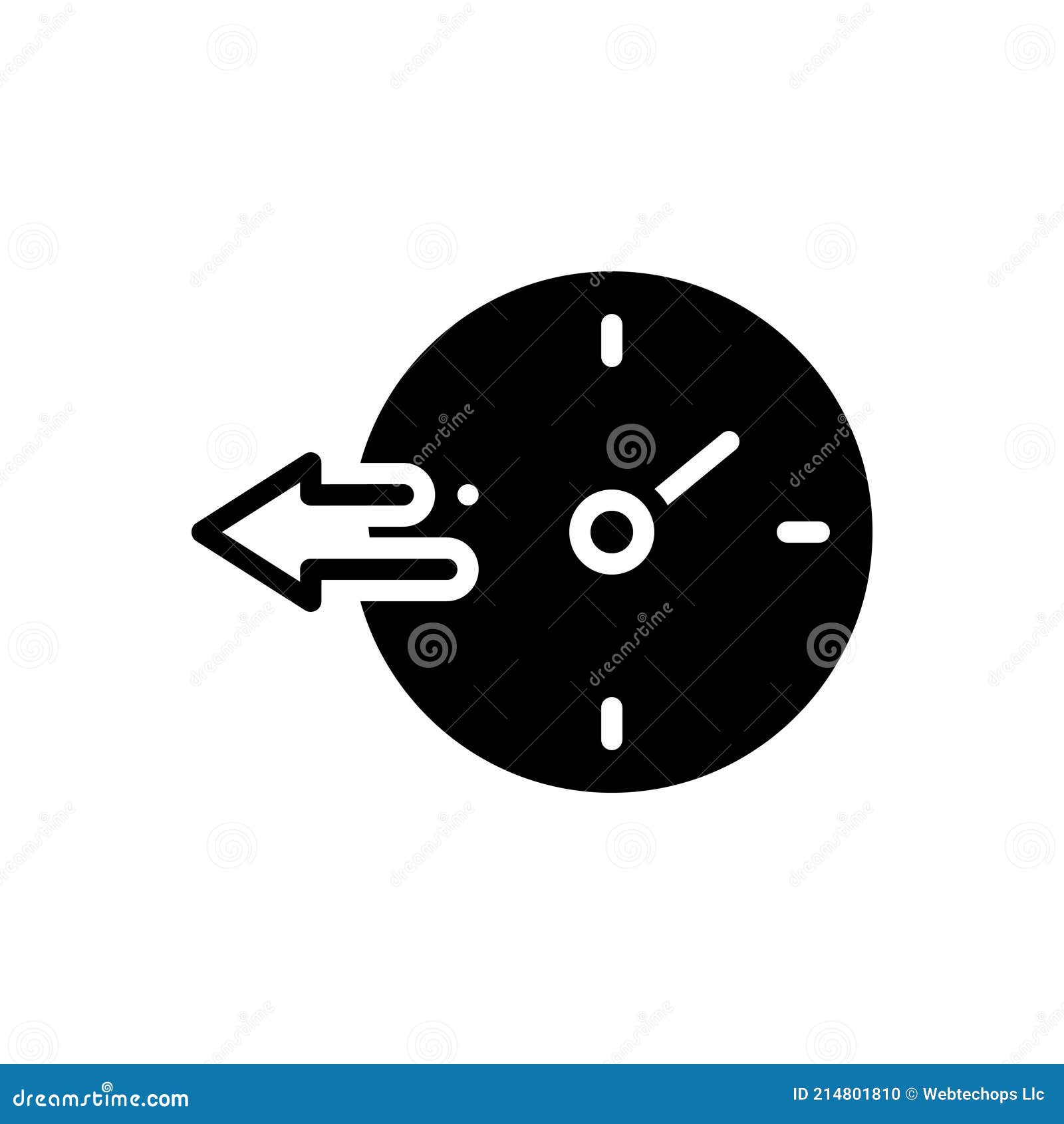 Black Solid Icon for Ago, in the Past and before Stock Illustration ...