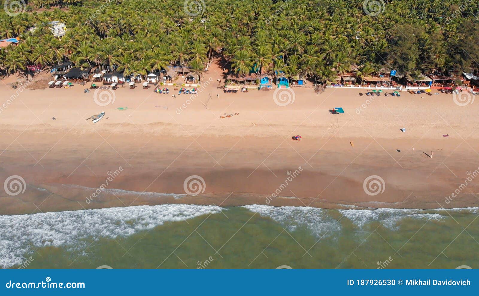 Agonda Beach Aerial Drone View. Goa. India. Stock Photo - Image of keri ...