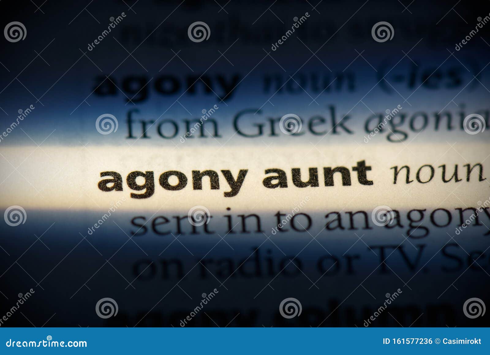 Agony aunt stock photo. Image of dictionary, etymology - 161577236