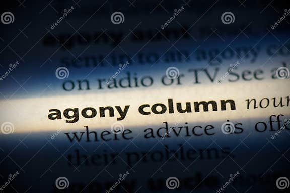 Agony column stock photo. Image of vocabulary, dictionary - 161578010