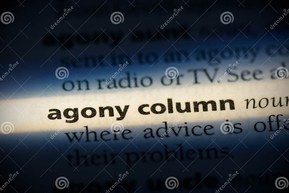 Agony column stock photo. Image of vocabulary, dictionary - 161578010