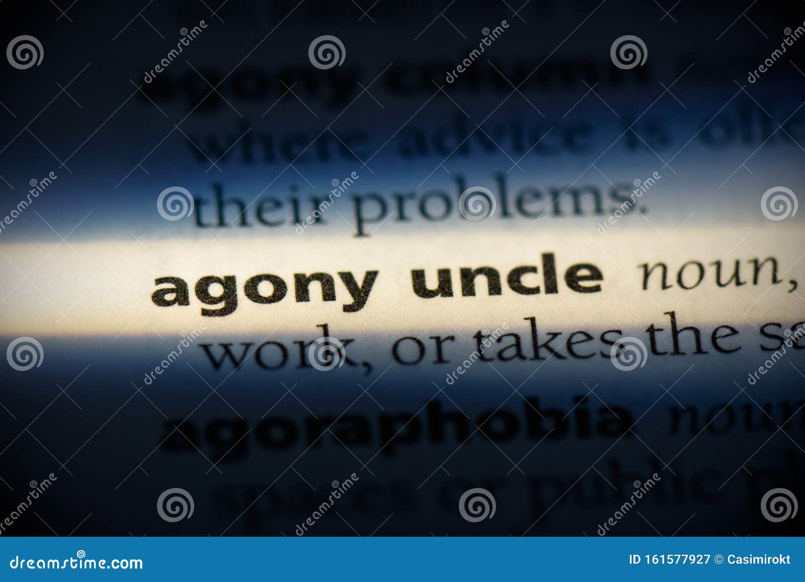 Agony uncle stock image. Image of etymology, page, macro - 161577927