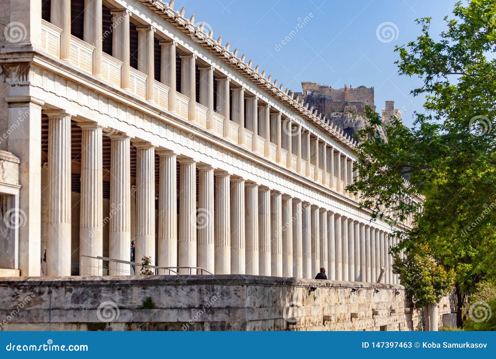 Agora in Ancient Athens: the Stoa of Attalos Stock Image - Image of ...