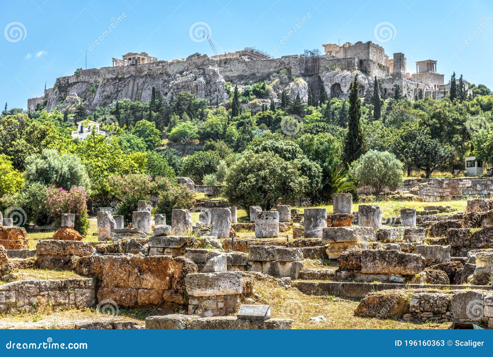 Agora in Athens, Greece. Scenic View of Ancient Greek Ruins and ... Agora in Athens, Greece. Scenic View of Ancient Greek Ruins and ...
