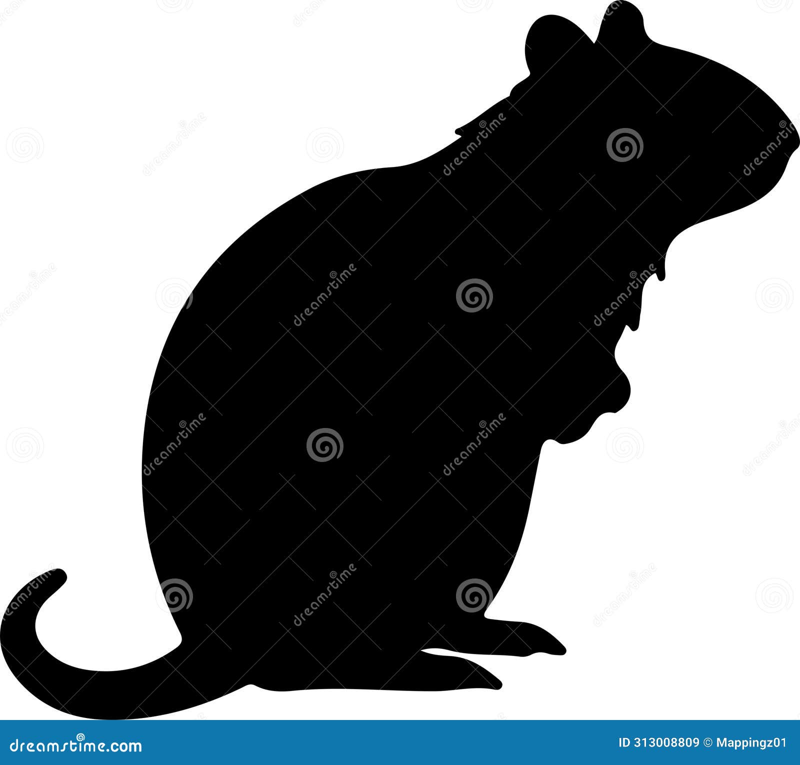 Agouti Black Silhouette Generative Ai Stock Vector - Illustration of ...