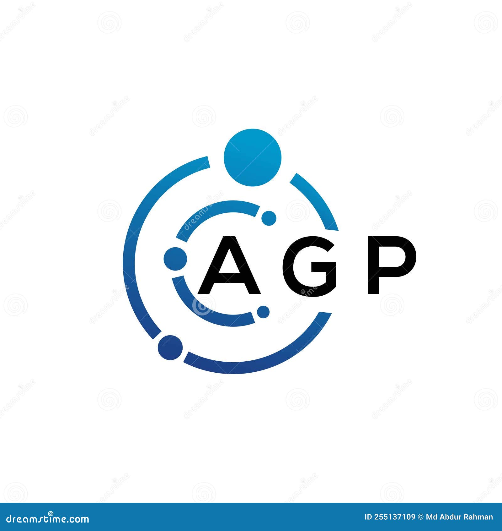 AGP Letter Logo Design on Black Background. AGP Creative Initials ...