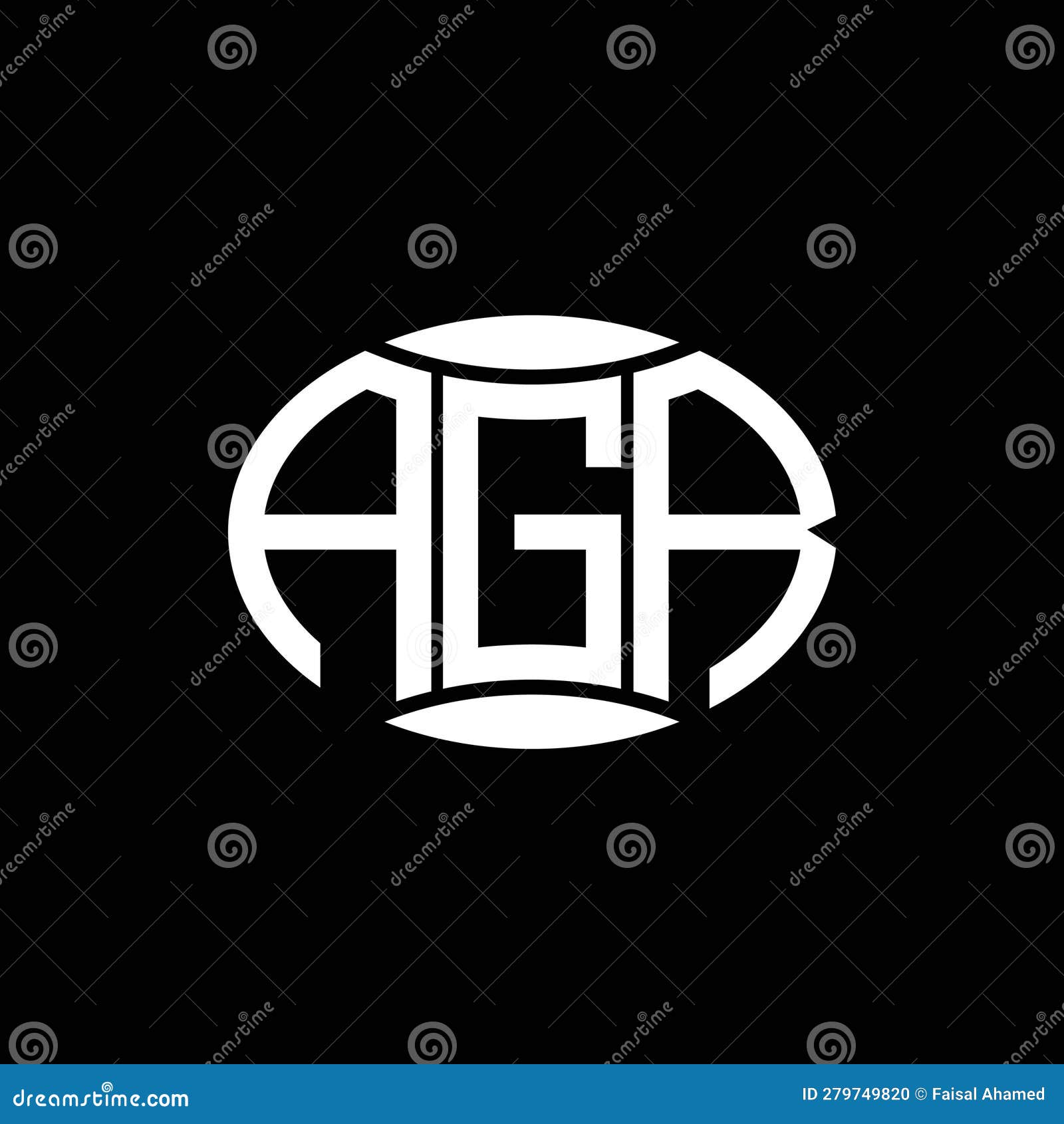 AGR Abstract Monogram Circle Logo Design on Black Background. AGR ...